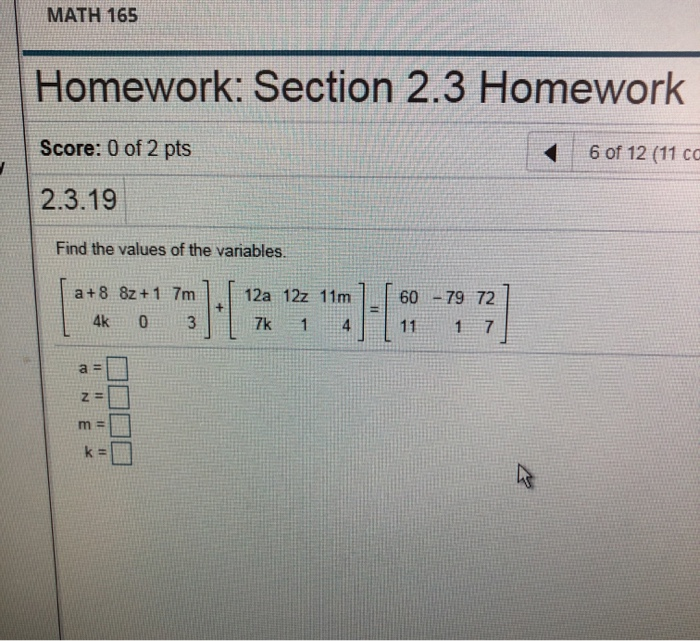 Solved MATH 165 Homework: Section 2.3 Homework Score: 0 of 2 | Chegg.com
