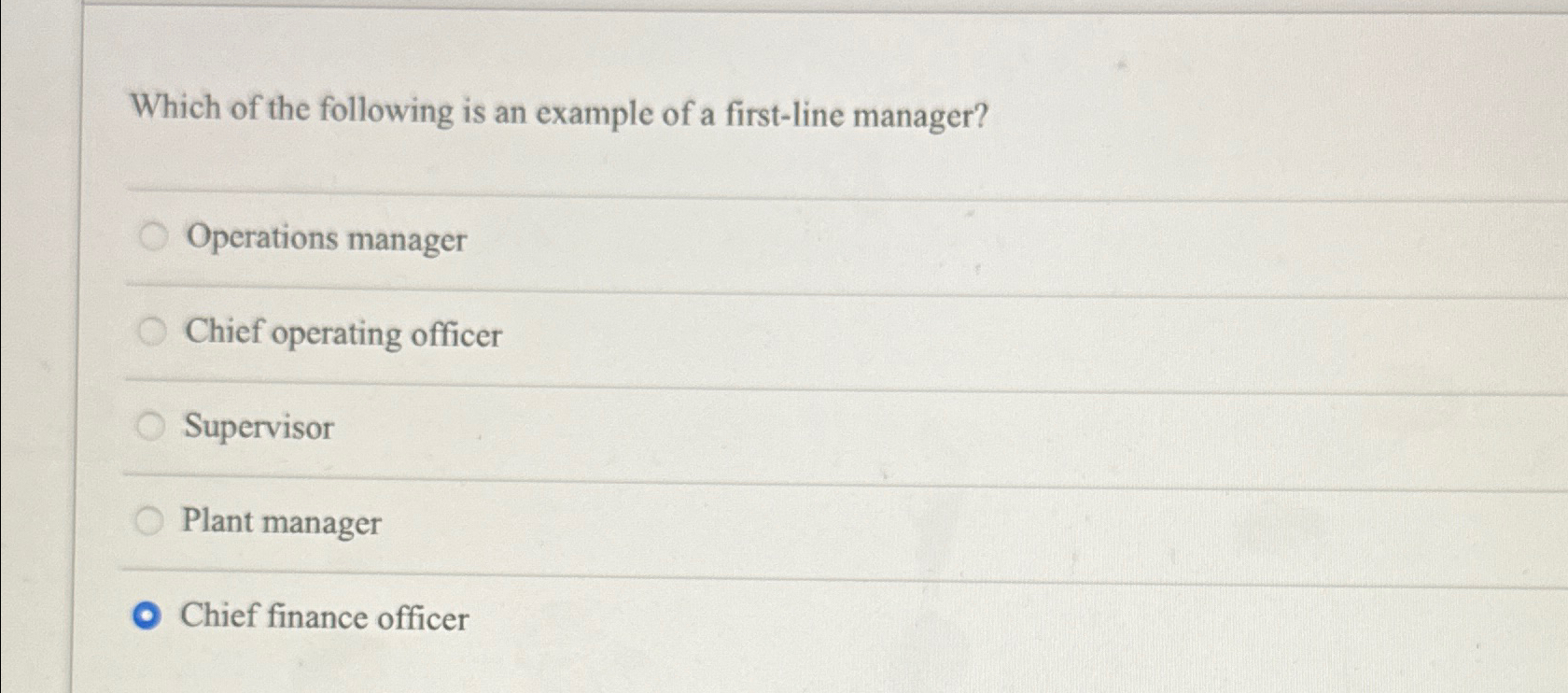 Solved Which of the following is an example of a first-line | Chegg.com