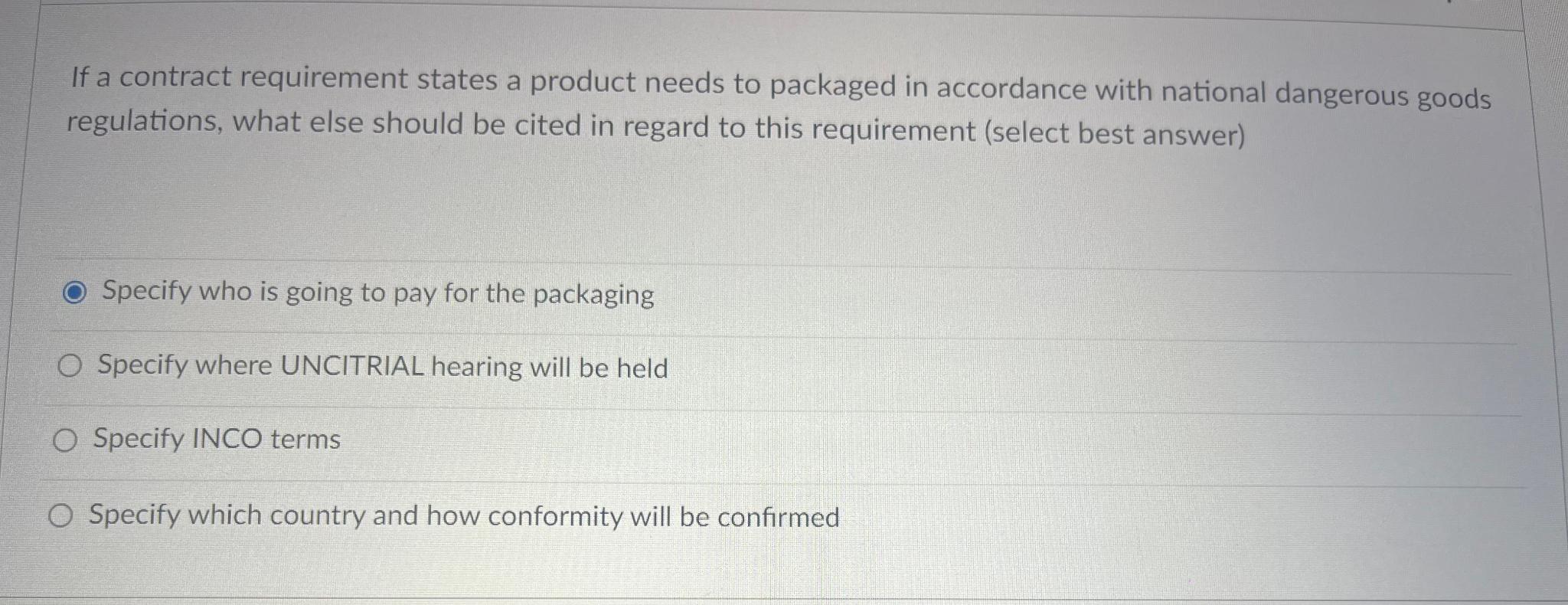 Solved If a contract requirement states a product needs to | Chegg.com