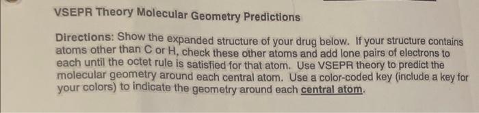 Solved VSEPR Theory Molecular Geometry Predictions | Chegg.com