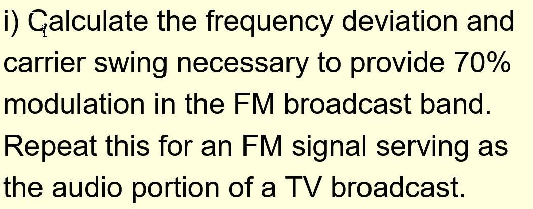 Solved I Calculate The Frequency Deviation And Carrier