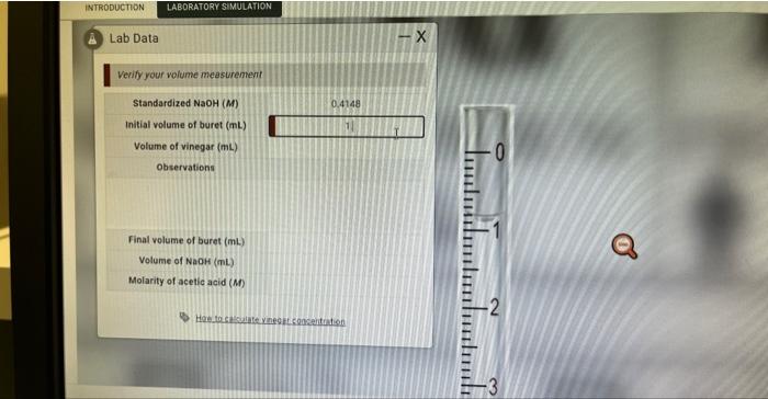 INTRODUCTIDN LABORATORY SIMULATION a Lab Data Verify | Chegg.com
