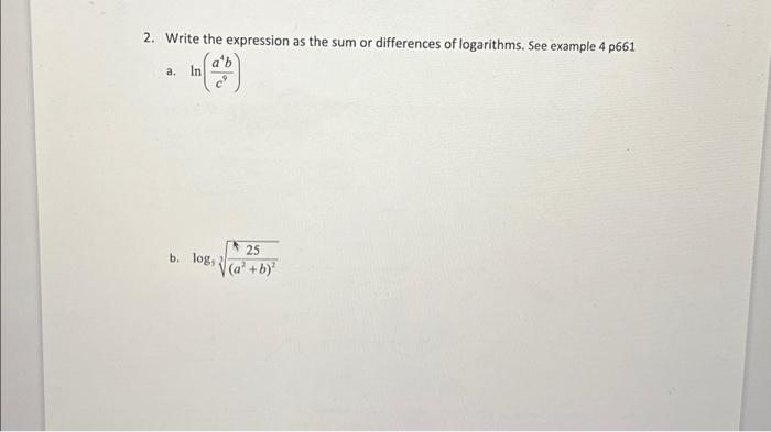 Solved 2. Write the expression as the sum or differences of | Chegg.com