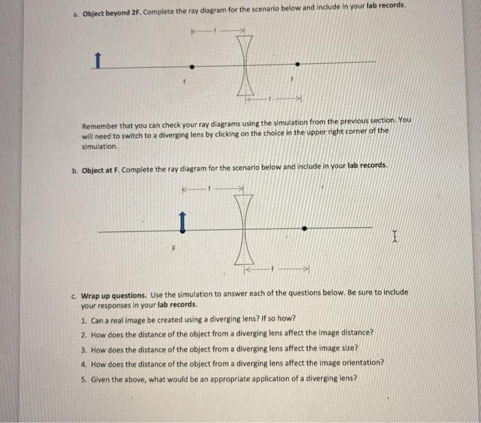 Solved a. Object beyond 25. Complete the ray diagram for the | Chegg.com
