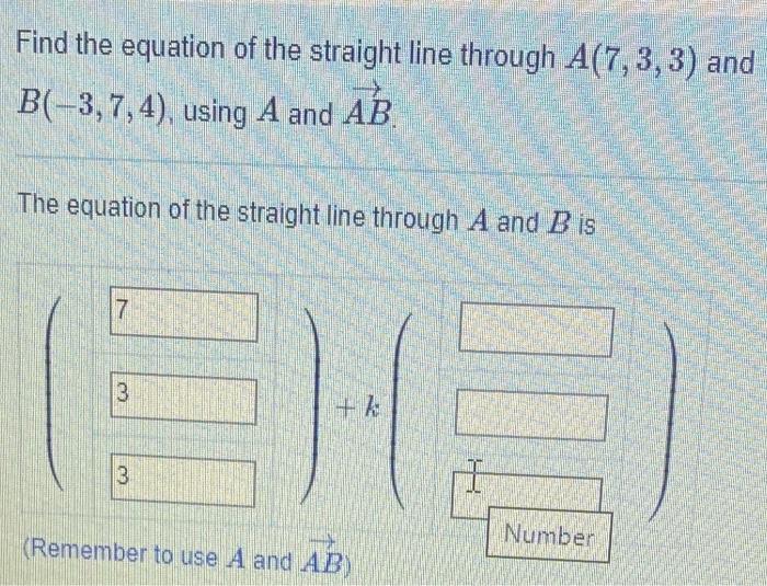 Solved Find the equation of the straight line through | Chegg.com