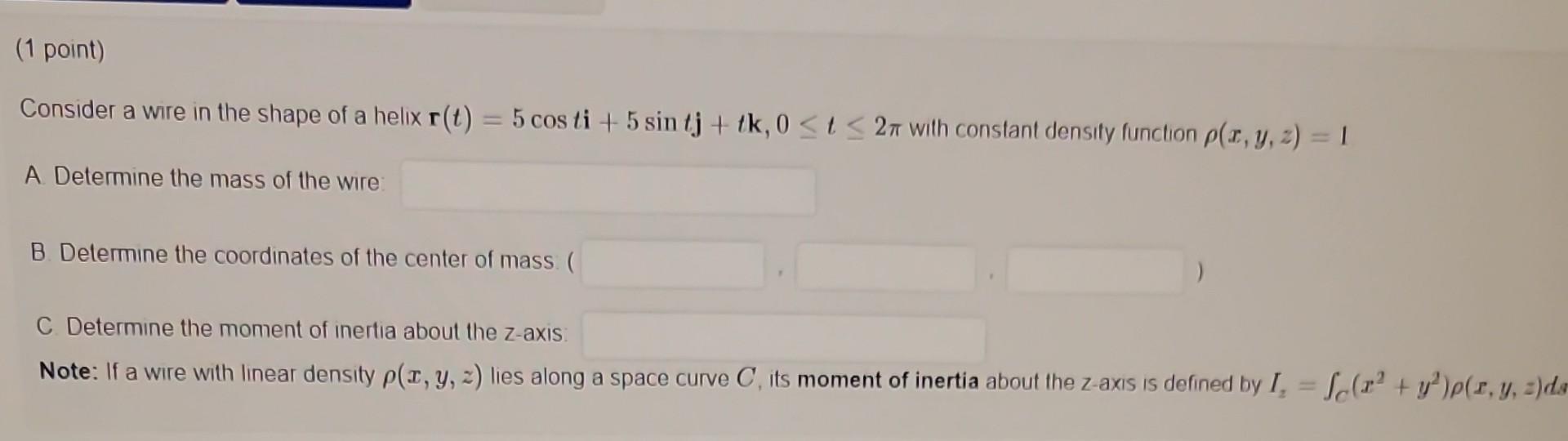 Solved Consider a wire in the shape of a helix | Chegg.com