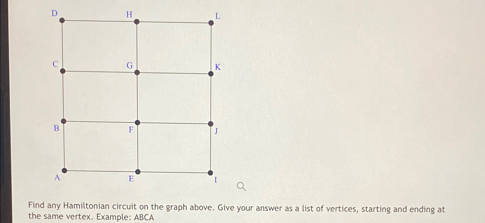 Solved Find any Hamiltonian circuit on the graph above. Give | Chegg.com