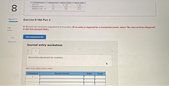 Solved 6 Part of Required information Exercise 6-14A | Chegg.com
