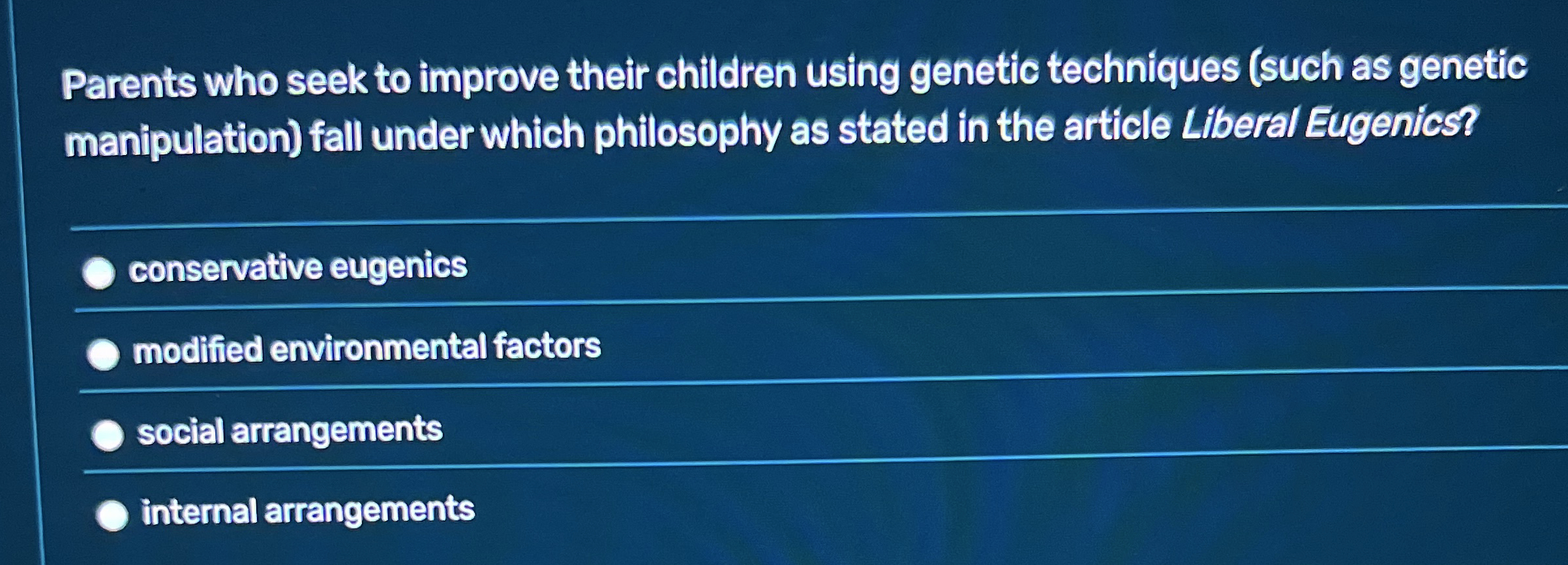 Solved Parents who seek to improve their children using | Chegg.com