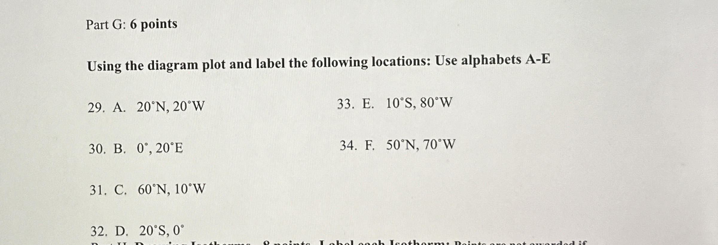 Part G: 6 ﻿pointsUsing the diagram plot and label the | Chegg.com