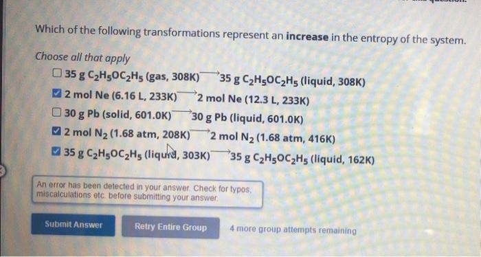Solved Which of the following transformations represent an | Chegg.com