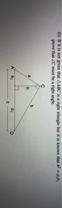 Solved (b) If it is not given that AABC is a right triangle | Chegg.com