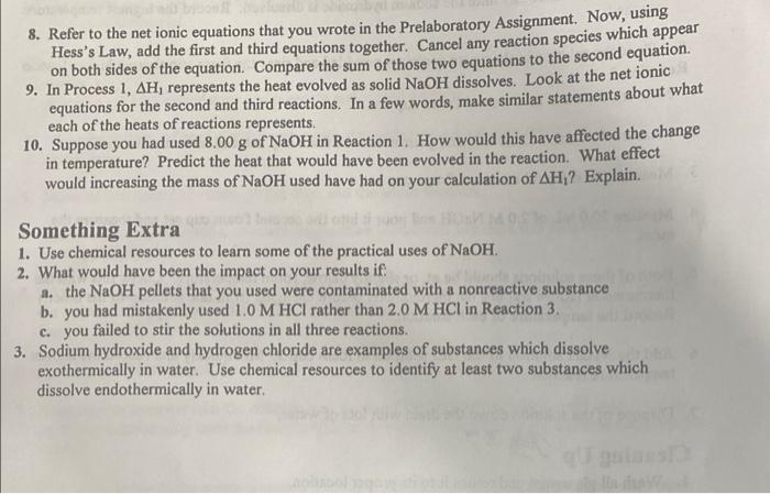 1. NaOH(s) + H20 (1)→ Na+ (aq) + OH(aq) Since group I | Chegg.com