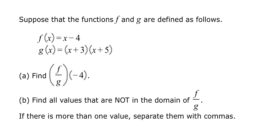 Solved Suppose that the functions f ﻿and g ﻿are defined as | Chegg.com