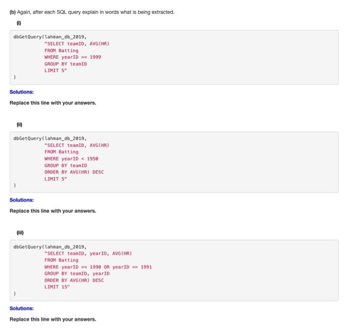 Exercise 4: SQL computations (a) As before, remove | Chegg.com