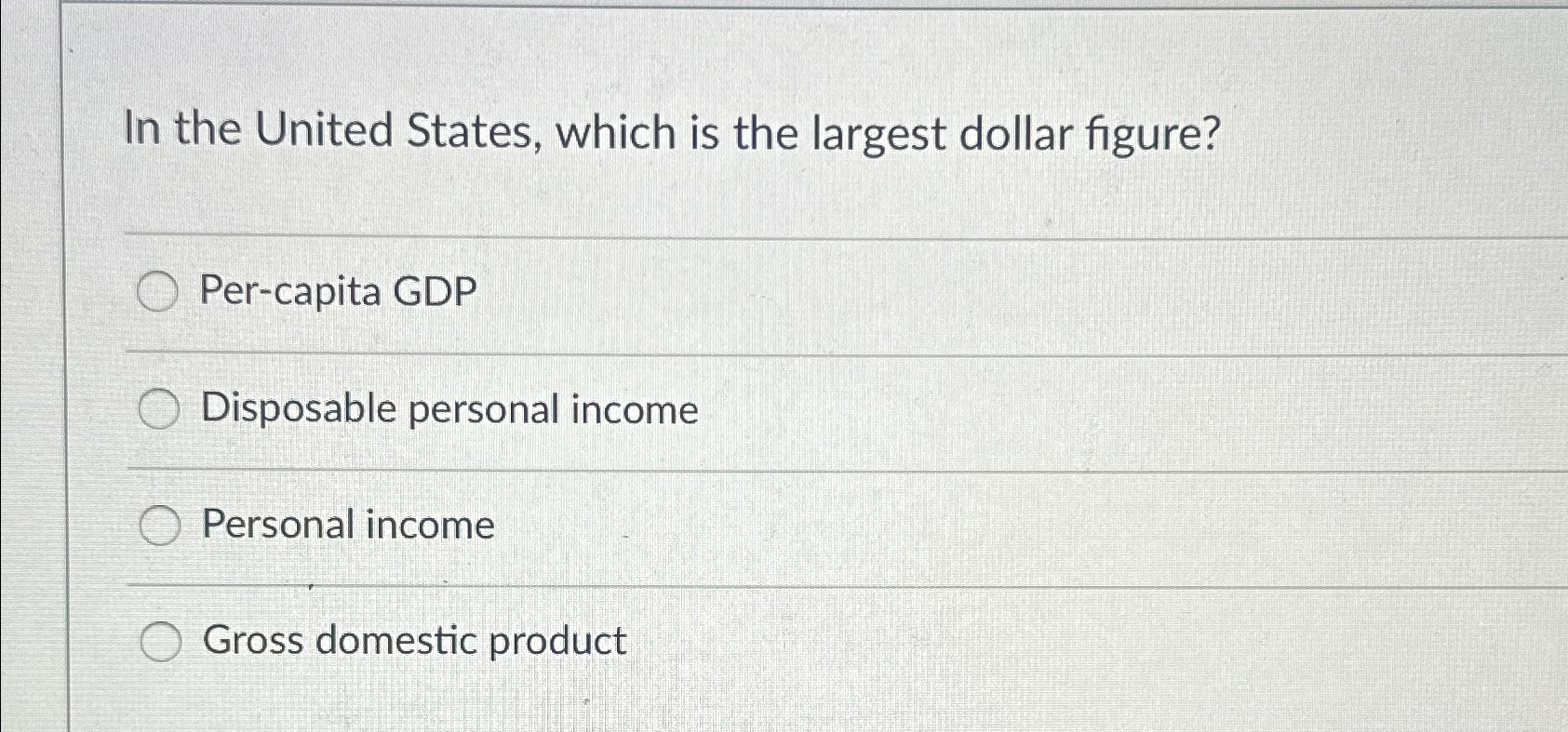 Solved In the United States, which is the largest dollar | Chegg.com