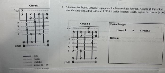 Solved An alternative layout, Circuit 2, is proposed for the | Chegg.com