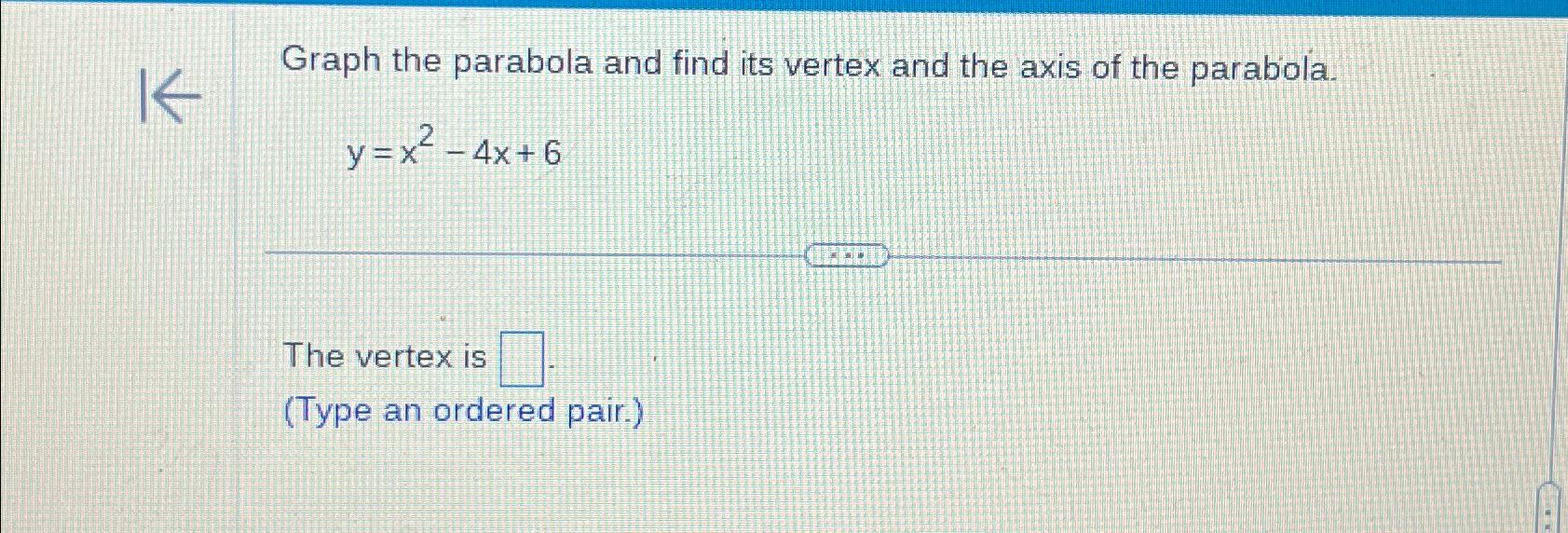 Solved Graph the parabola and find its vertex and the axis | Chegg.com