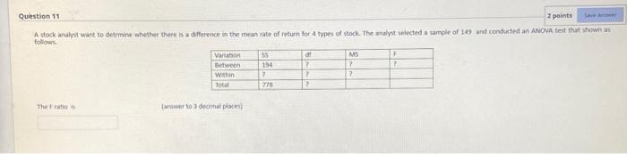 Solved Question 11 2 points A stock analyst want to detemine | Chegg.com Solved Question 11 2 points A stock analyst want to detemine | Chegg.com
