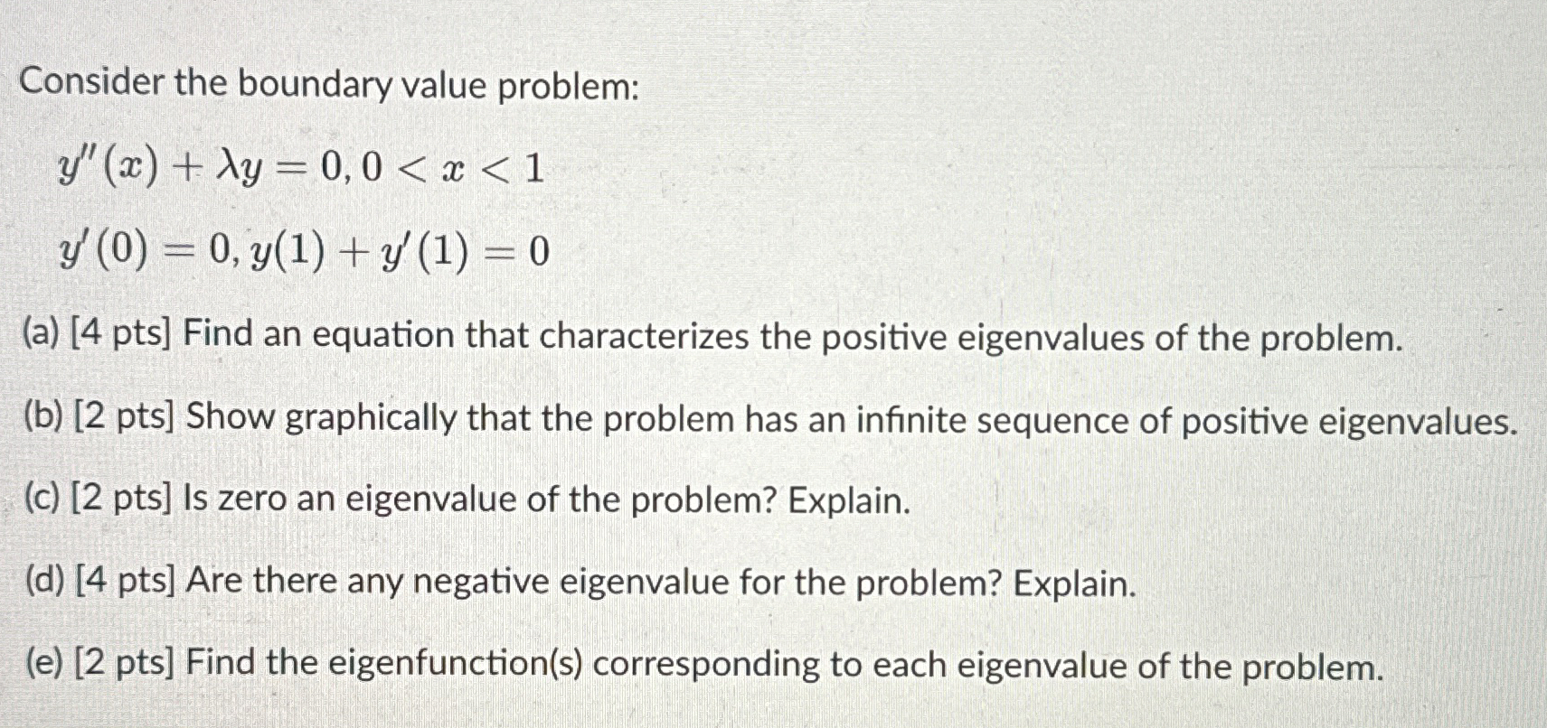 Solved Consider the boundary value | Chegg.com