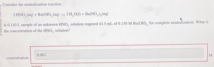 Solved Consider the neutralization reaction 2 HNO3 (aq) | Chegg.com