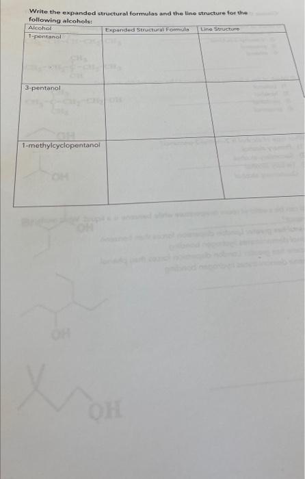 Solved Write the expanded structural formulas and the line | Chegg.com