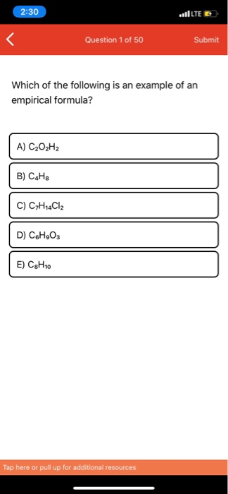 Solved 2:30 LTE Question 1 of 50 Submit Which of the | Chegg.com