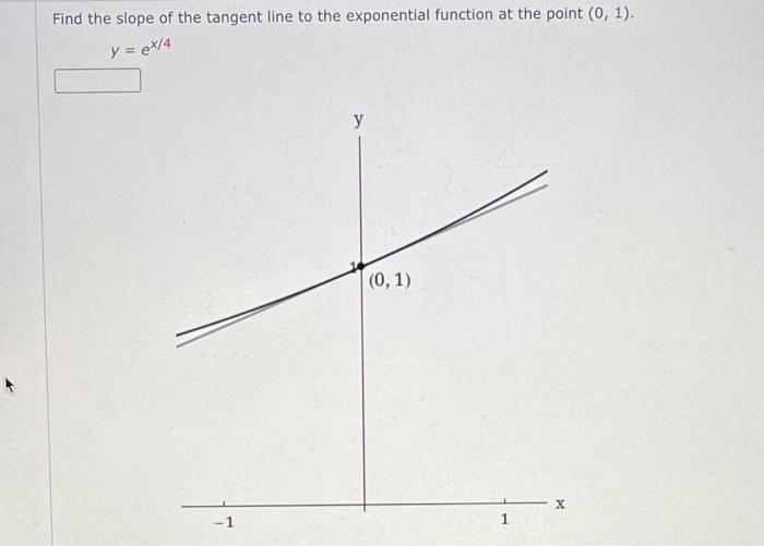 Solved Find the slope of the tangent line to the exponential | Chegg.com