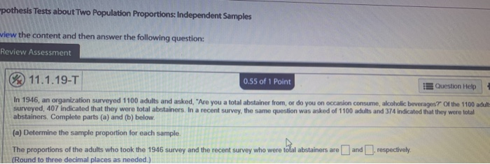 Solved -pothesis Tests about Two Population Proportions: | Chegg.com