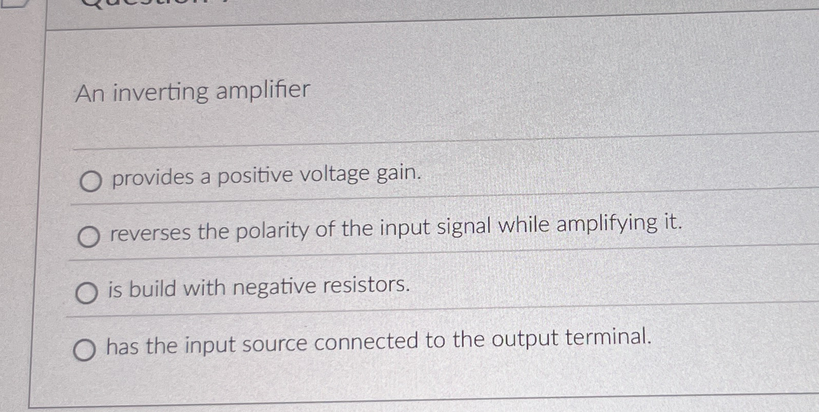 Solved An inverting amplifier ﻿provides a positive voltage | Chegg.com