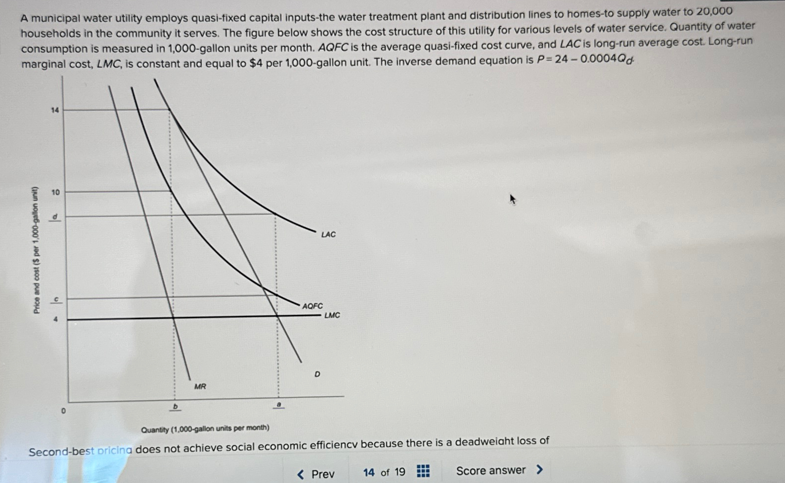 A municipal water utility employs quasi-fixed capital | Chegg.com
