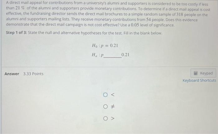 Solved A direct mail appeal for contributions from a | Chegg.com