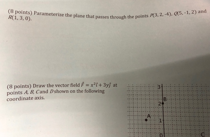 Solved Parameterize the plane that passes through the | Chegg.com