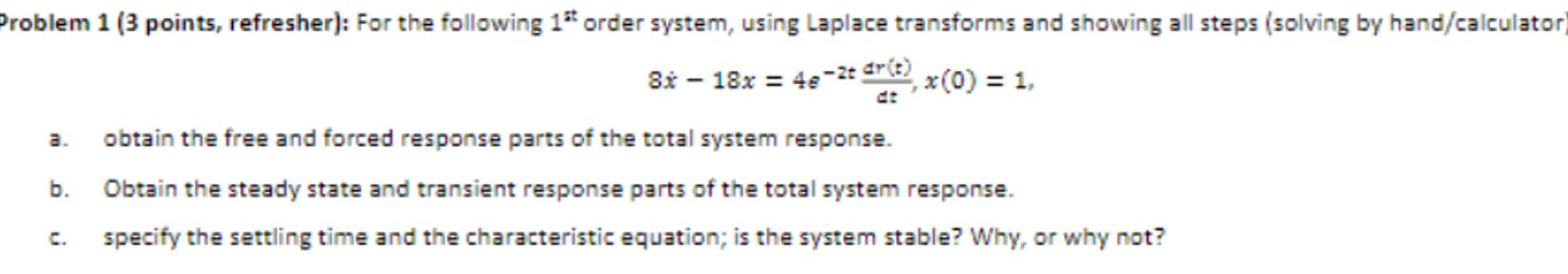 Solved Problem 1 (3 ﻿points, refresher): For the following | Chegg.com