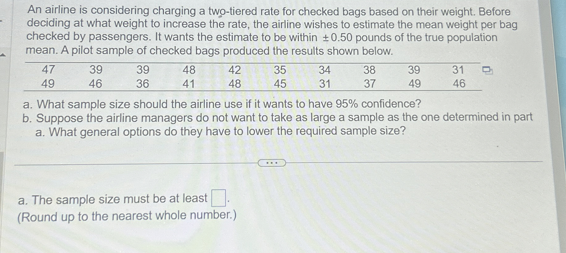 Solved An airline is considering charging a two-tiered rate | Chegg.com