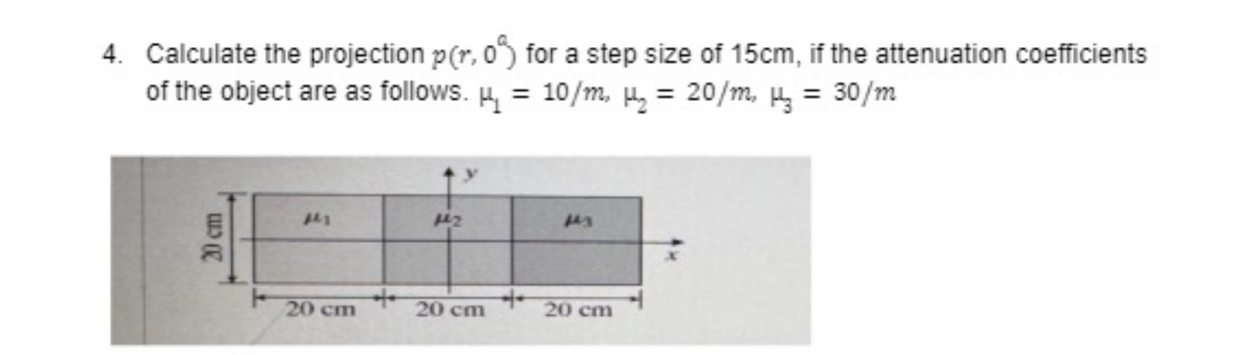 Solved Calculate the projection p(r,0a) ﻿for a step size of | Chegg.com
