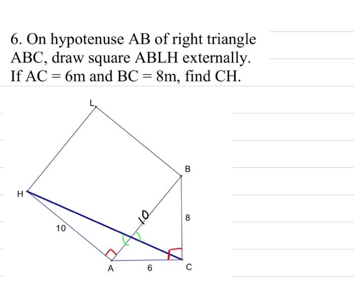 Solved 6. On hypotenuse AB of right triangle ABC, draw | Chegg.com