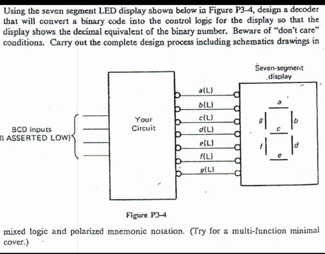 Solved Using the seven segment LED display shown below in | Chegg.com