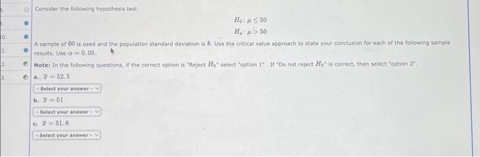 Consider the following hypothesis test: | Chegg.com