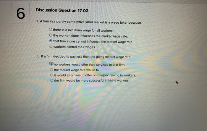 Solved a. A firm in a purely competitive labor market is a | Chegg.com