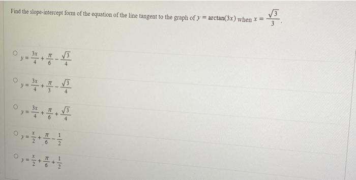 Solved Find the slope-intercept form of the equation of the | Chegg.com