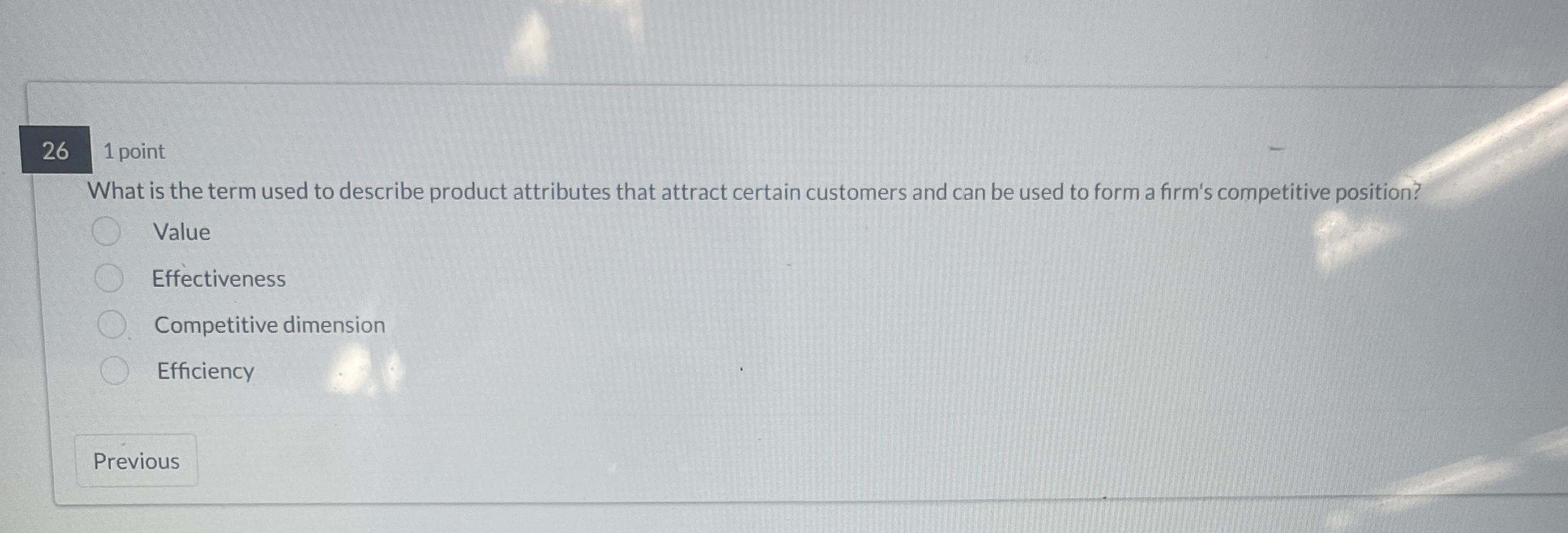 Solved 261 ﻿pointWhat is the term used to describe product | Chegg.com