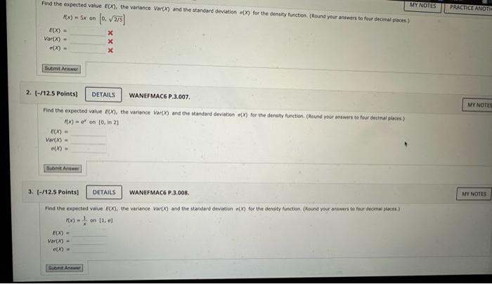 Solved Find the expected value E(X), the variance Var(X) and | Chegg.com