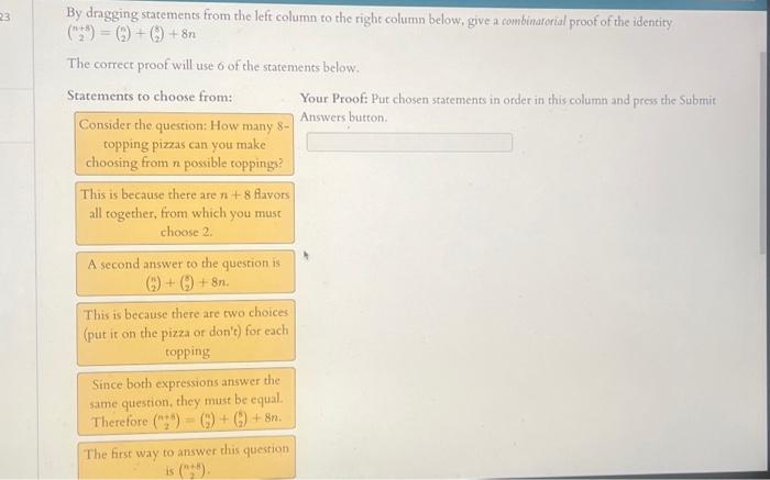 Solved By dragging statements from the left column to the | Chegg.com