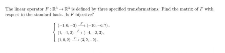 Solved The linear operator FR3 R3 is defined by three | Chegg.com | Chegg.com