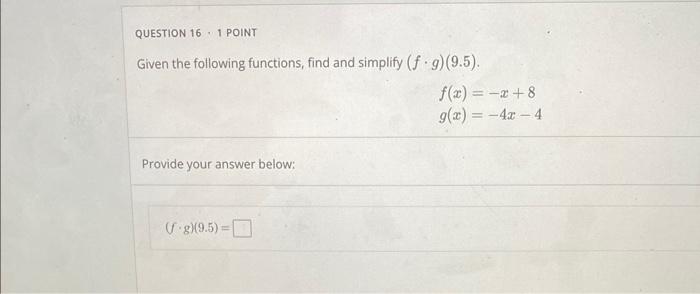 Solved Given the following functions, compute the | Chegg.com