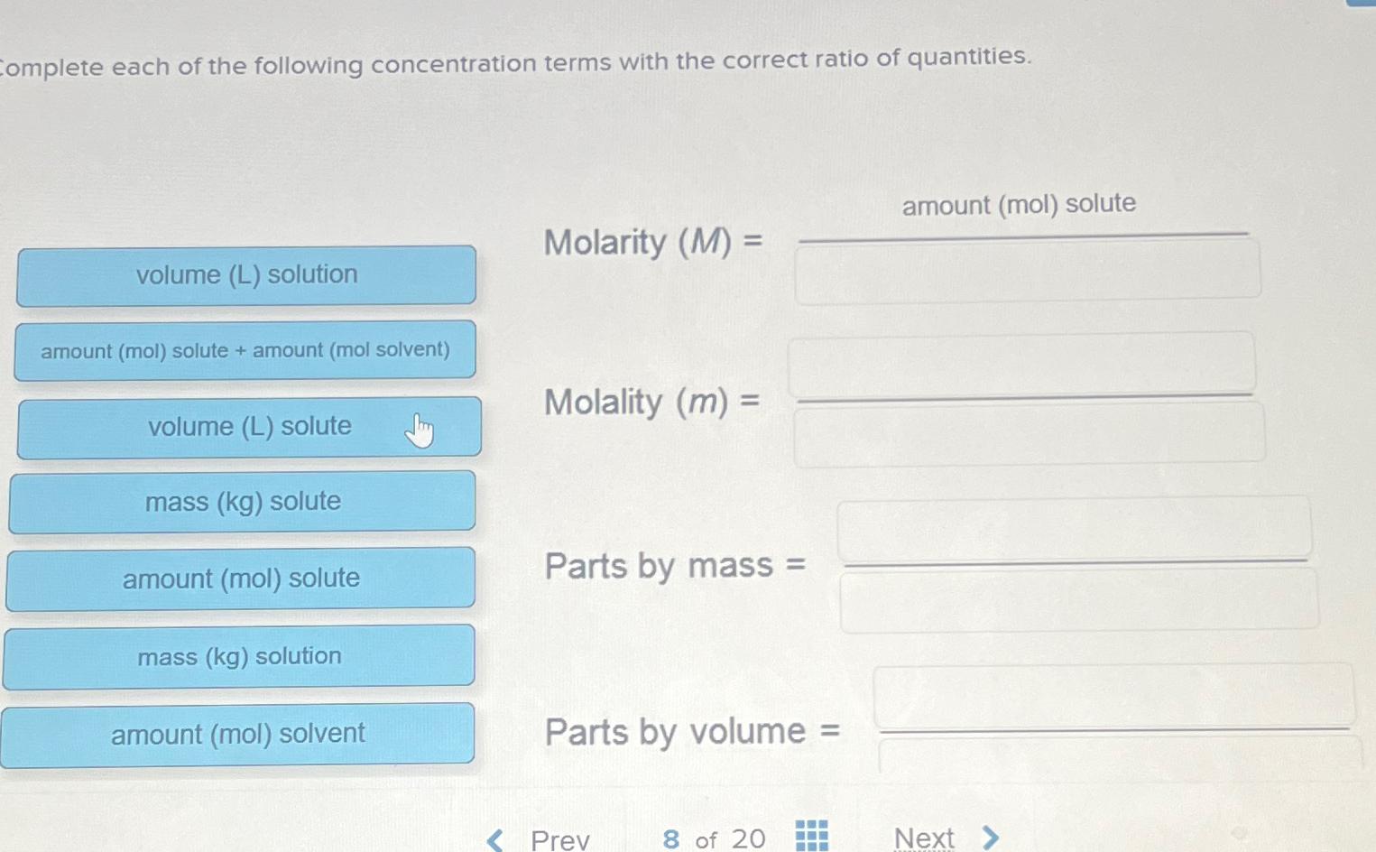 Solved Complete each of the following concentration terms | Chegg.com