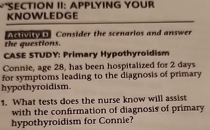 'SECTION II: APPLYING YOURKNOWLEDGEActivity D | Chegg.com