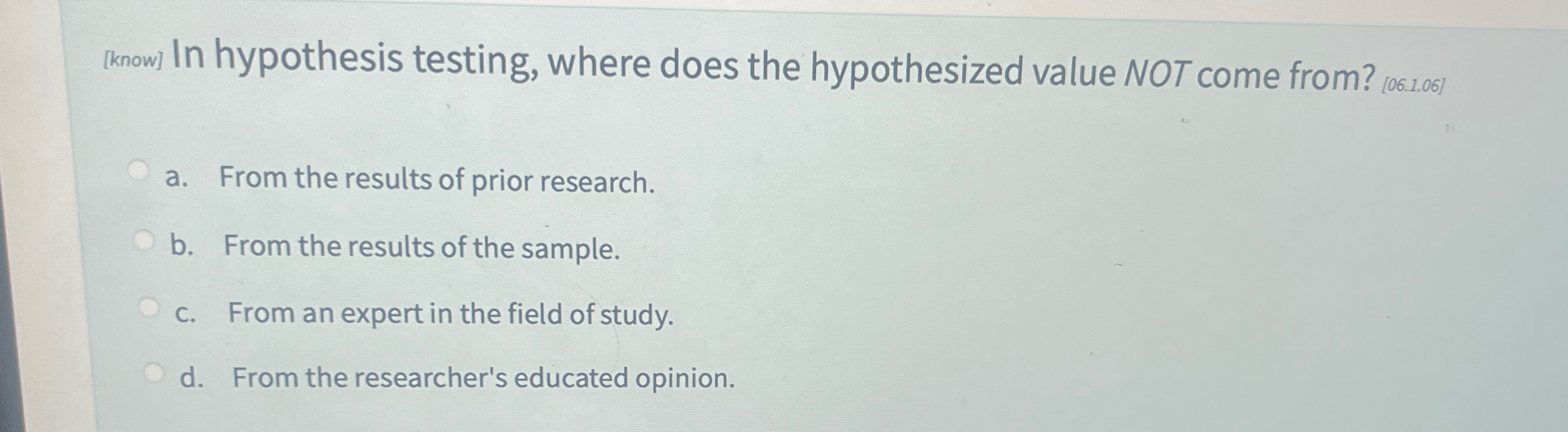 Solved [know] ﻿In hypothesis testing, where does the | Chegg.com