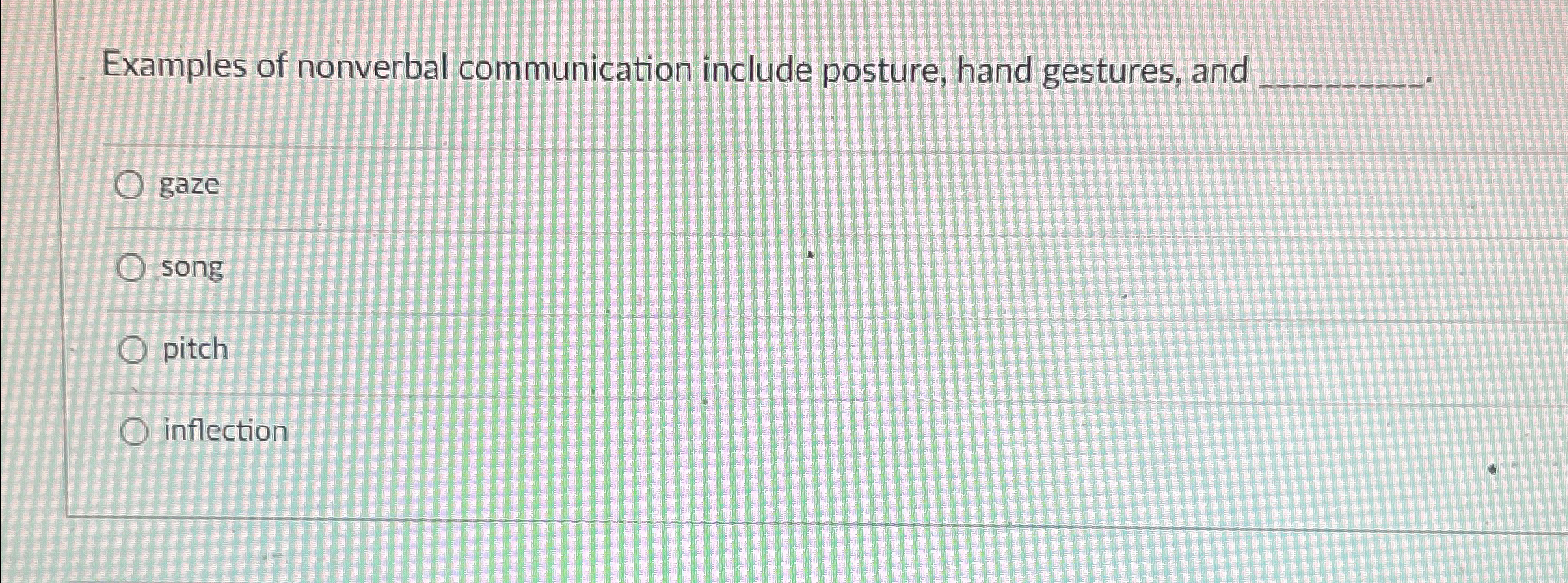 Solved Examples of nonverbal communication include posture, | Chegg.com